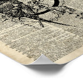 Black Raven Bird stencil over old dictionary page Poster | Zazzle