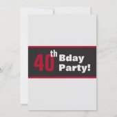 Black & Red 40th Birthday Party Invitation | Zazzle