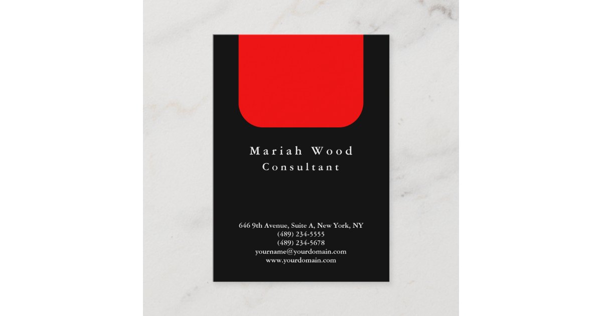 Black Red Background Professional Modern Business Card | Zazzle