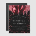 Black red balloons birthday invitation magnet | Zazzle