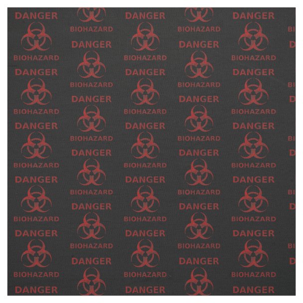 Pink Biohazard Symbol Pattern Fabric | Zazzle.com