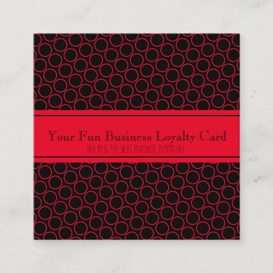 Black Red Generic Business Loyalty Punch Card | Zazzle.com