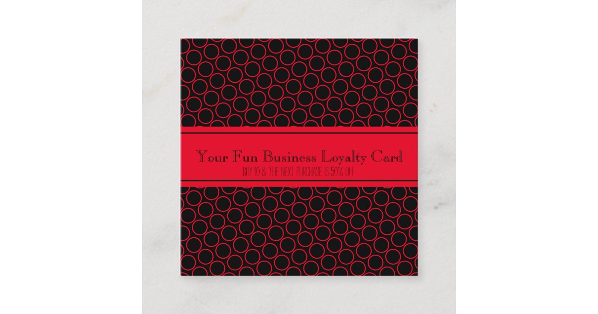 Black Red Generic Business Loyalty Punch Card | Zazzle.com