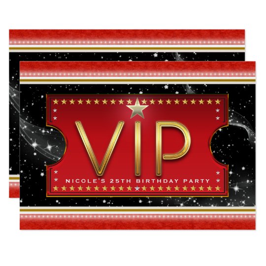 Black Red Gold & Silver Glam VIP Ticket Invitation | Zazzle.com