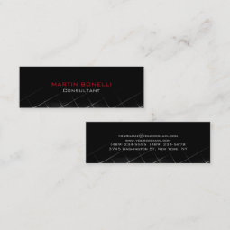 Black Red Grey Pattern Slim Clear Business Card | Zazzle