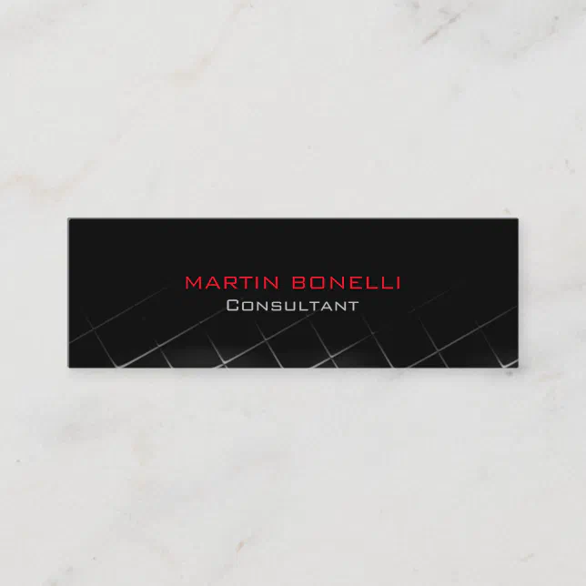 Black Red Grey Pattern Slim Clear Business Card | Zazzle