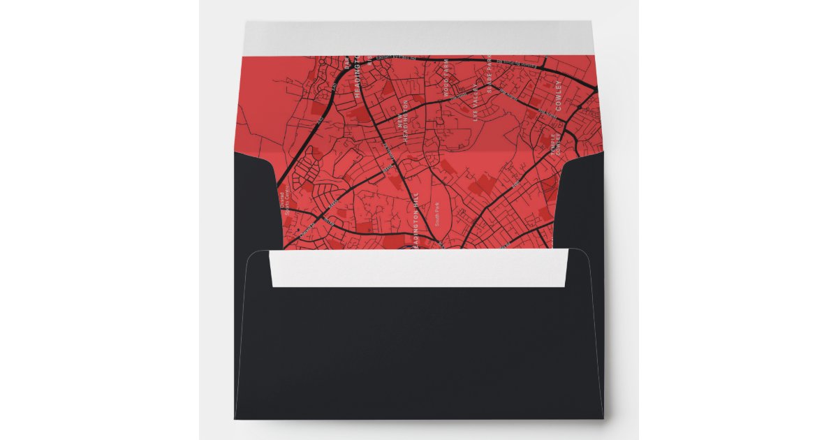BLACK RED HARVARD UNIVERSITY MAP OUTLINE ADDRESS ENVELOPE | Zazzle