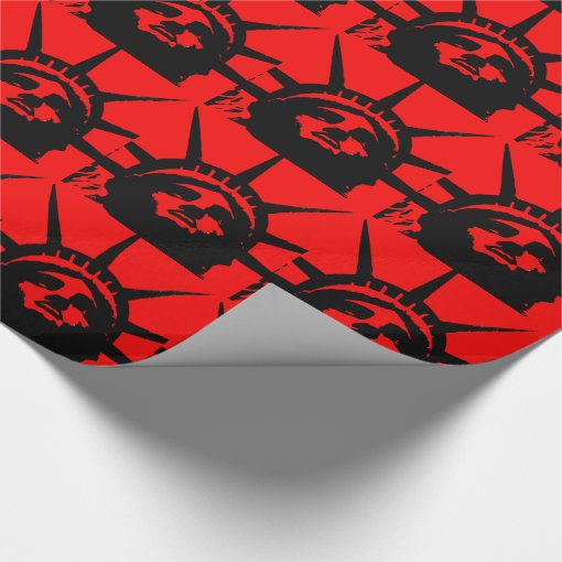 Black & Red Pop Art Statue of Liberty Wrapping Paper | Zazzle