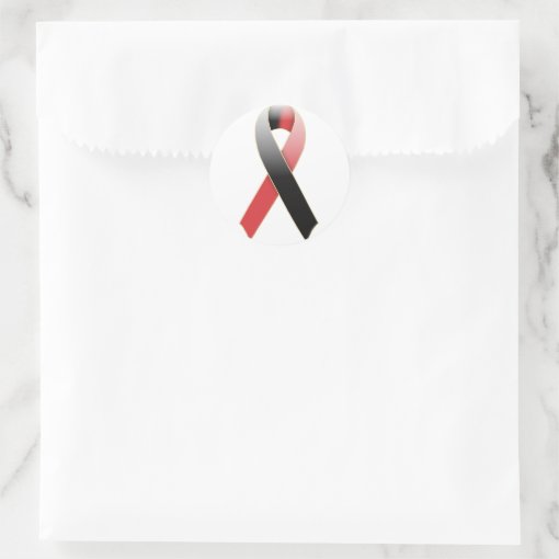 Black & Red Ribbon Awareness Sticker | Zazzle