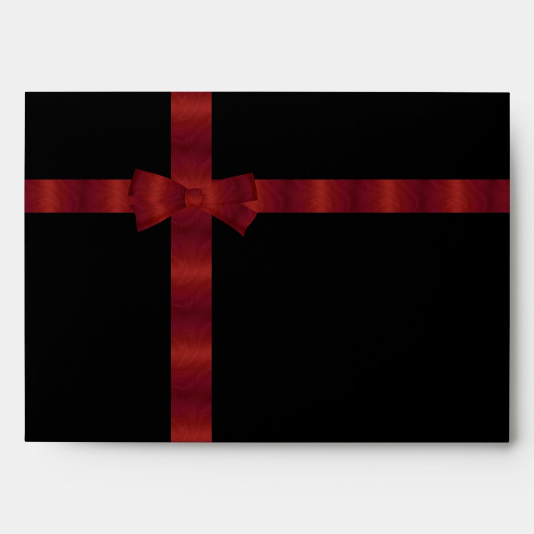 Black & Red Ribbon Envelopes | Zazzle
