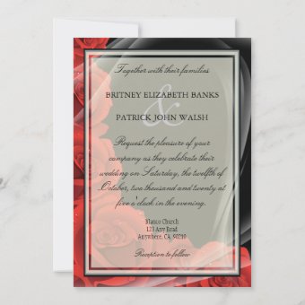 Black & Red Rose Wedding Invitations | Zazzle