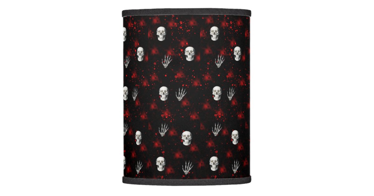 Black Red Skeleton Hand Skull Halloween Lamp Shade | Zazzle