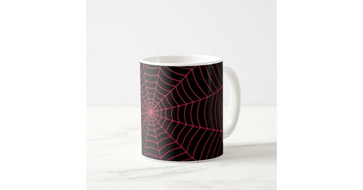 Black red spider web Halloween pattern Coffee Mug | Zazzle