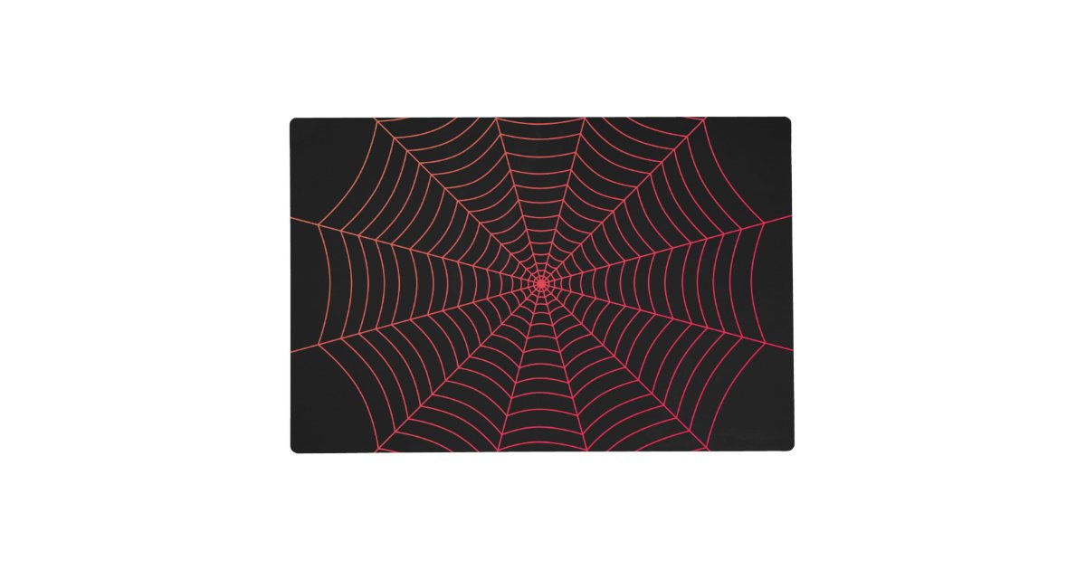 Black red spider web Halloween pattern Placemat | Zazzle