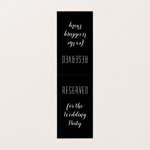 Black Reserved Seating Standing Cards | Zazzle