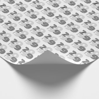 Black Retro Big Numbers Class of Wrapping Paper | Zazzle