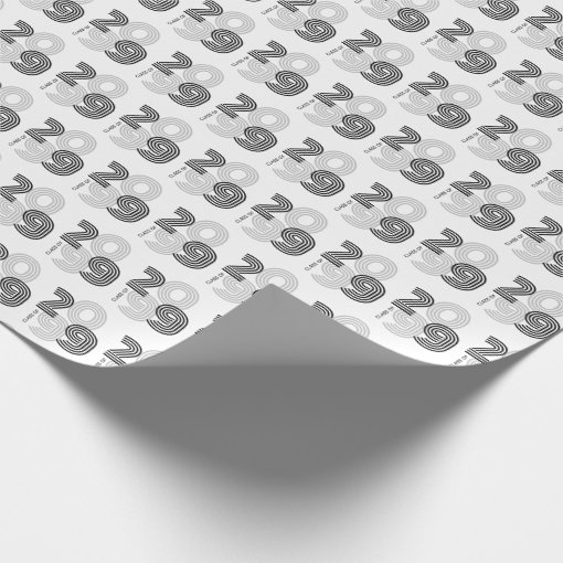 Black Retro Big Numbers Class of Wrapping Paper | Zazzle