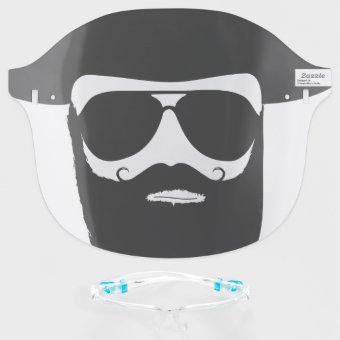 Black Retro Vintage Style Handlebar Mustache Face Shield | Zazzle
