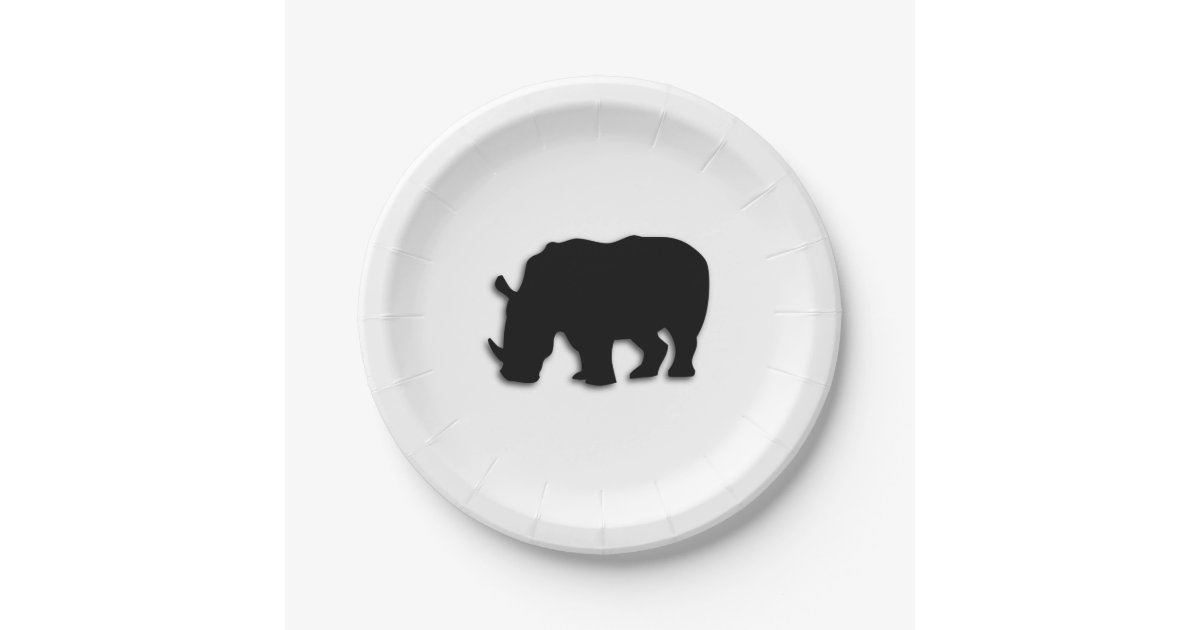 Black Rhino Paper Plates | Zazzle