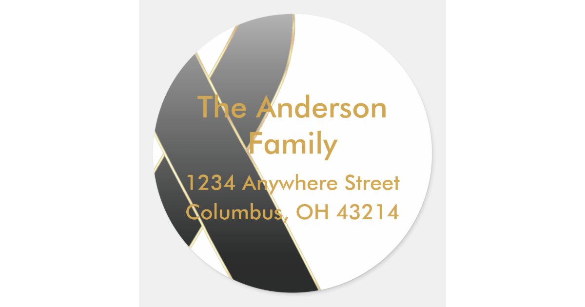 Black Ribbon Awareness Address Labels | Zazzle