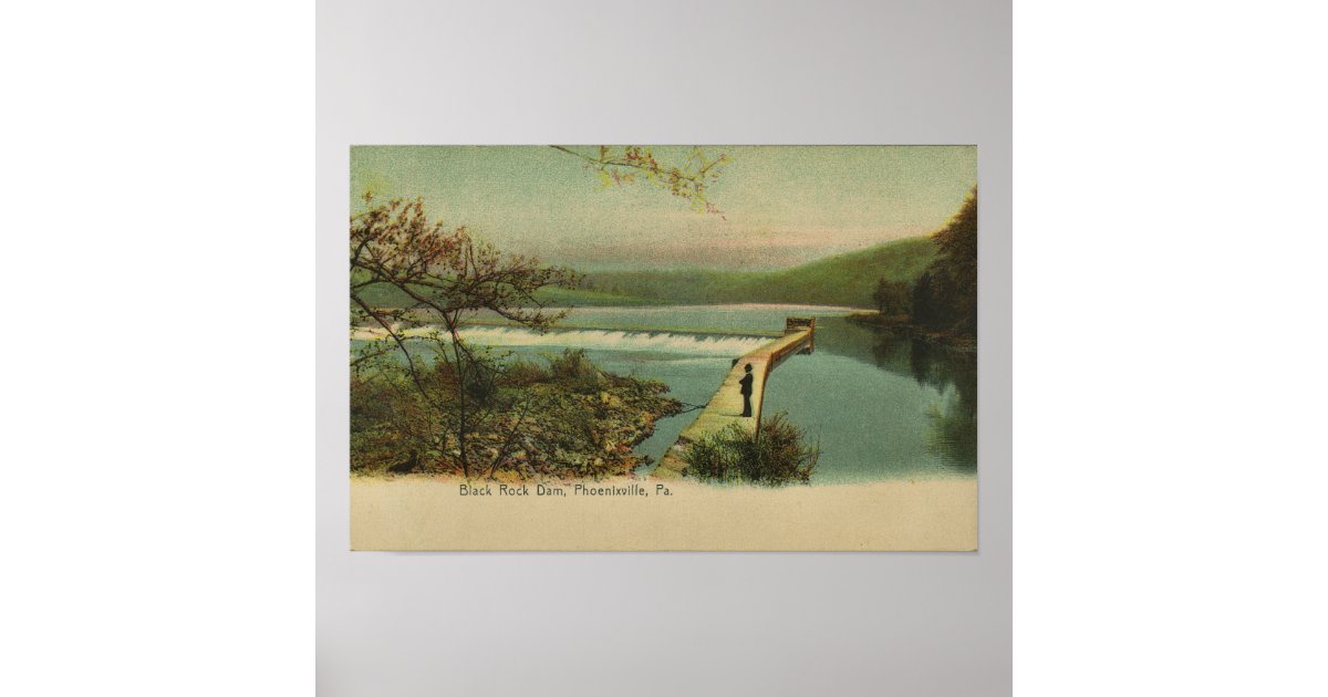 Black Rock Dam Schuylkill River Phoenixville PA Poster | Zazzle