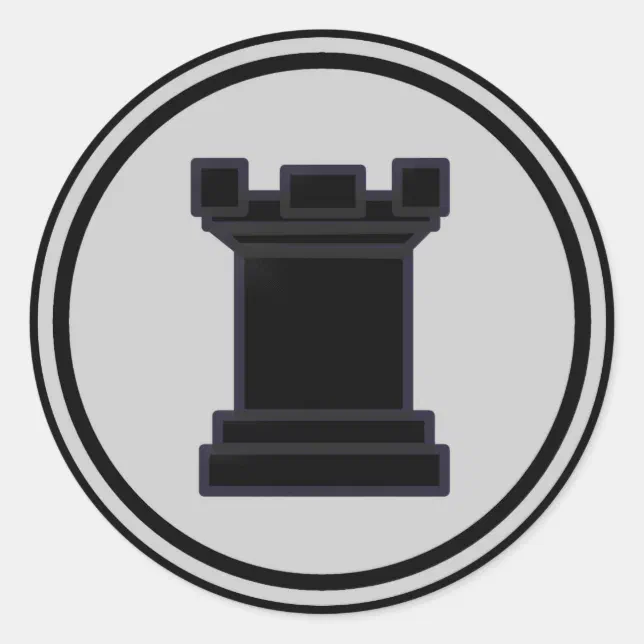 Black Rook Chess Piece Classic Round Sticker | Zazzle
