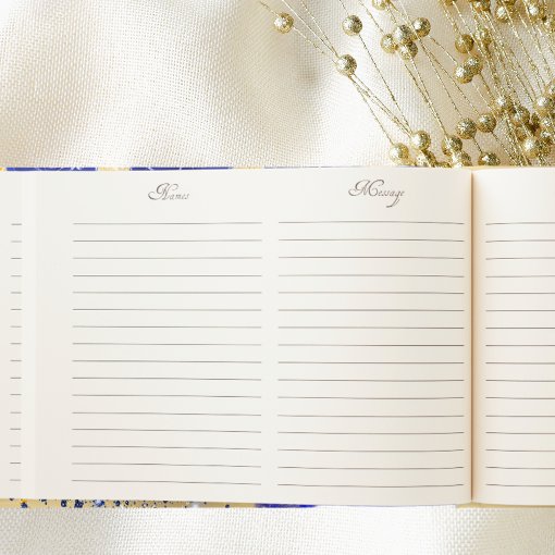 Black rose gold photo sparkles elegant wedding guest book | Zazzle