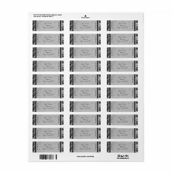 Black Rose Gothic Frame Return Address Label | Zazzle