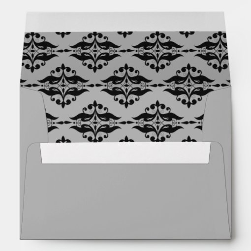 Black Rose Gothic Frame Wedding Envelope | Zazzle