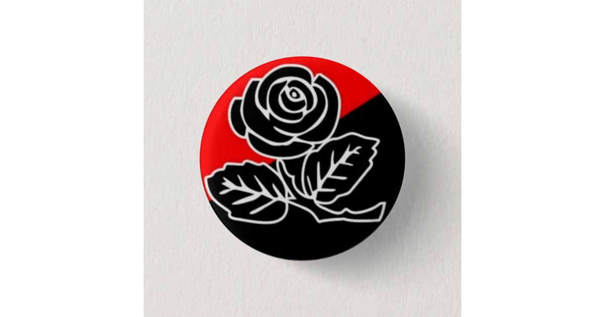 Black Rose of anarchism pin | Zazzle