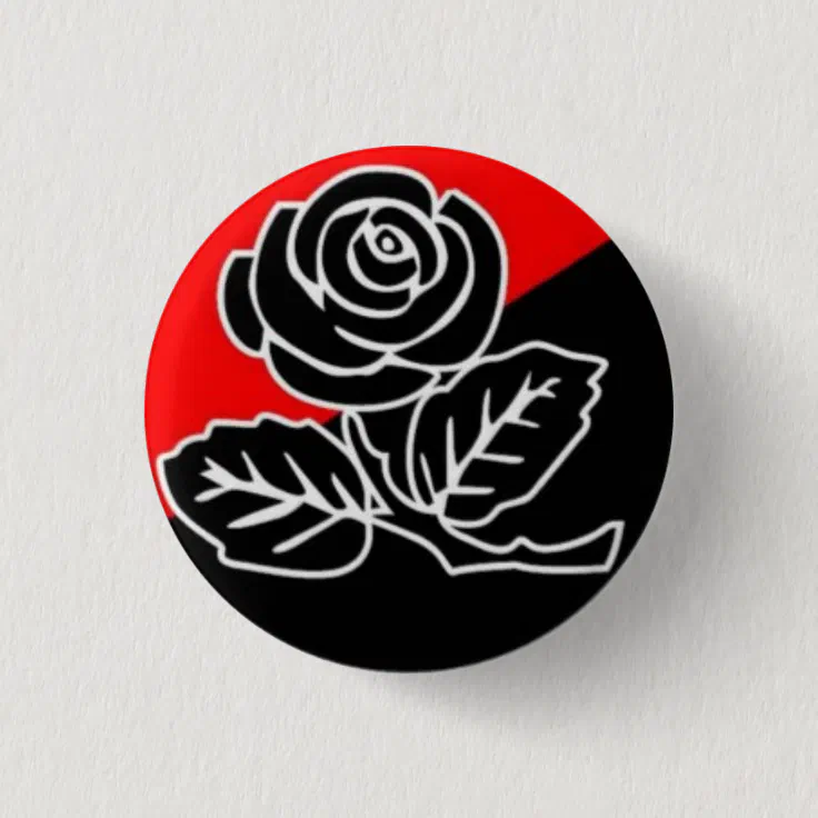 Black Rose of anarchism pin | Zazzle