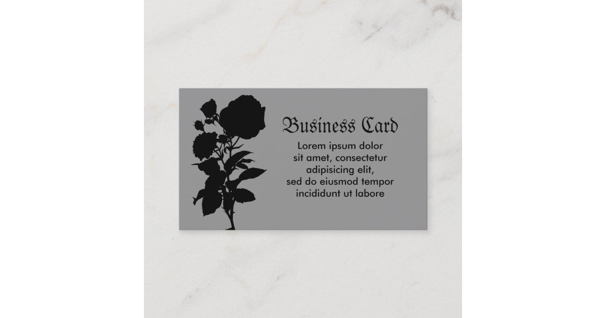 Black Rose Silhouette Business Card | Zazzle