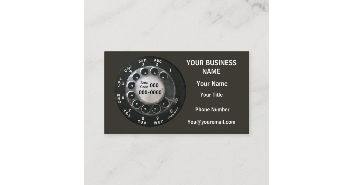 Black Rotary Phone Dial Business Card | Zazzle