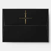 Black Royal Medieval Gold Sword Wedding Envelope | Zazzle