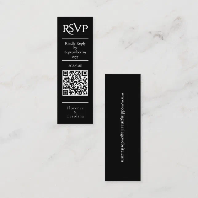 Black RSVP QR Code Wedding Budget Enclosure Card | Zazzle