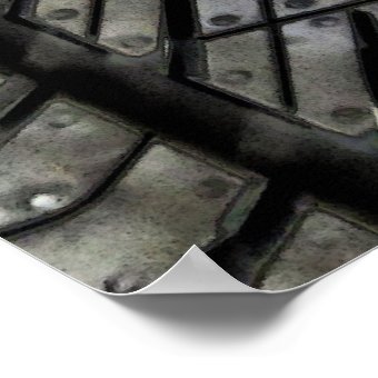 Black Rubber Tire Thread Texture Design Poster | Zazzle