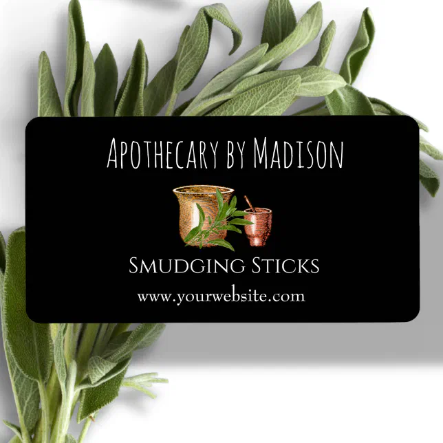 Black | Sage Smudge Sticks Product Labels | Zazzle