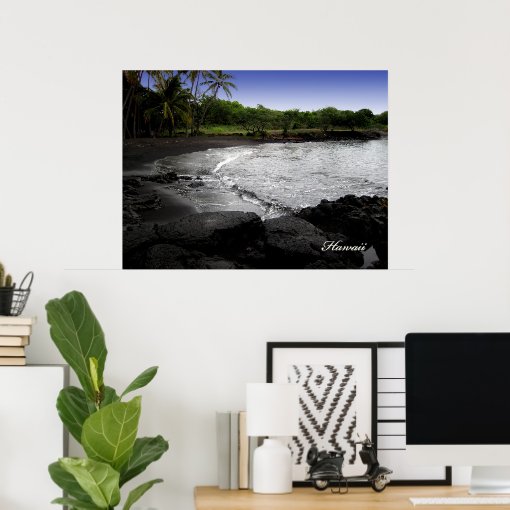 Black sand beach Poster | Zazzle