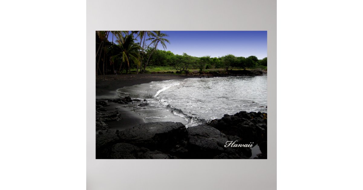 Black sand beach Poster | Zazzle