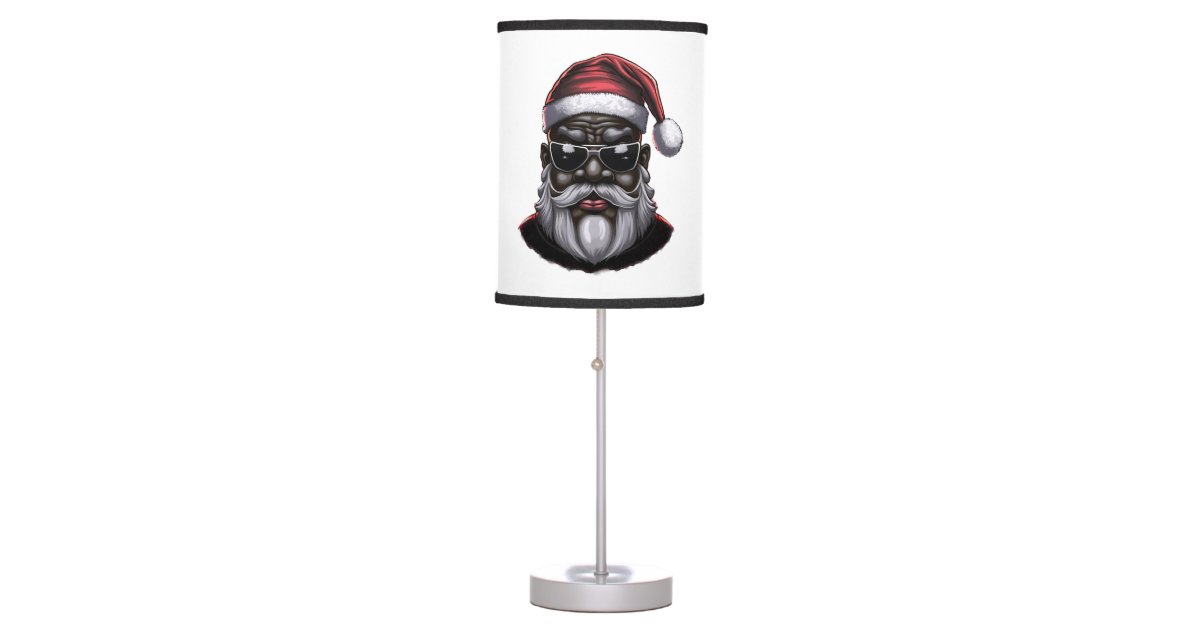Black Santa, African American Santa Claus Table Lamp | Zazzle