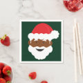 Black Santa Brown Skin Christmas Napkins | Zazzle