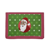 Black Santa Claus Cartoon Tri-fold Wallet | Zazzle