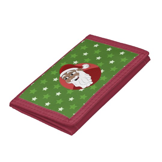 Black Santa Claus Cartoon Tri-fold Wallet | Zazzle.com
