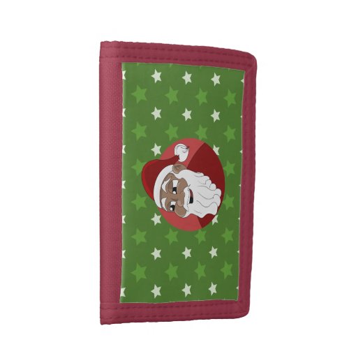 Black Santa Claus Cartoon Tri-fold Wallet | Zazzle