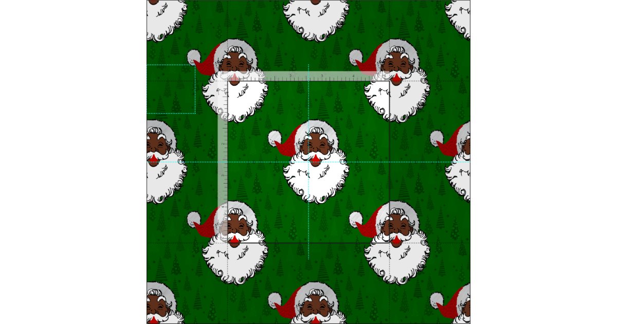 black santa claus christmas fabric | Zazzle