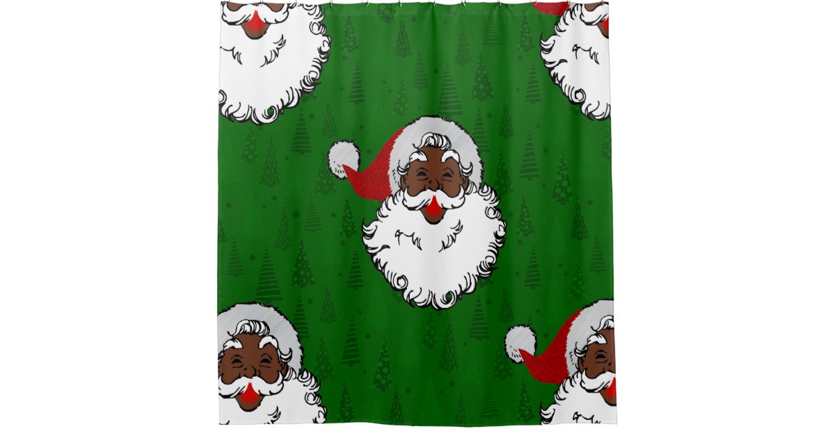 black santa claus christmas shower curtain | Zazzle black santa claus christmas shower curtain | Zazzle