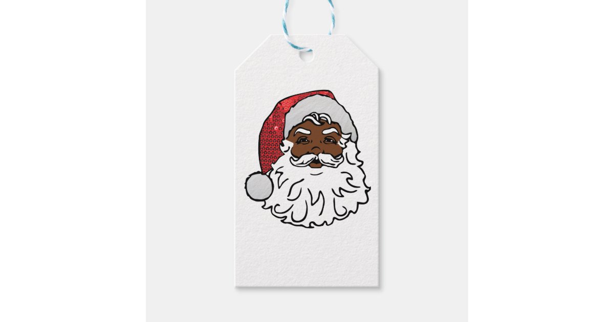 black santa claus gift tags | Zazzle