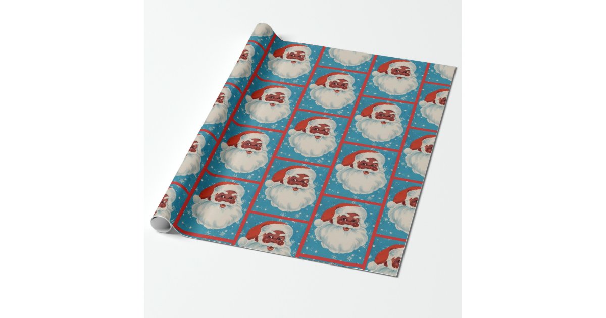 Black Santa Claus Wrapping Paper | Zazzle