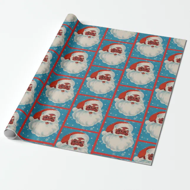 Black Santa Claus Wrapping Paper | Zazzle