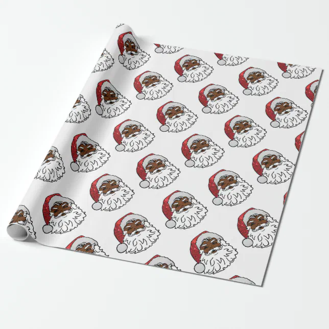black santa claus wrapping paper | Zazzle
